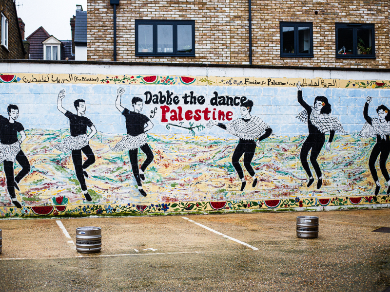 Mural of dancing Palestinians unveiled in Leyton - Waltham Forest Echo